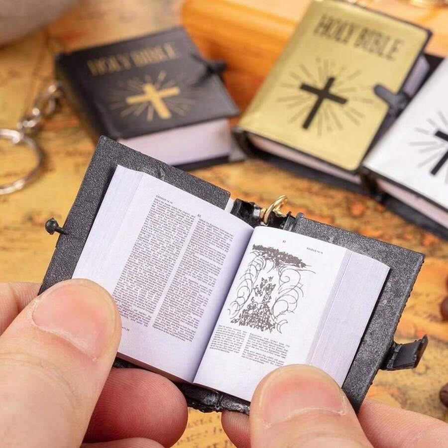 1PC/3PCS/6PCS Mini Book Bible Keychain Bulk Christian Keychain Car ...