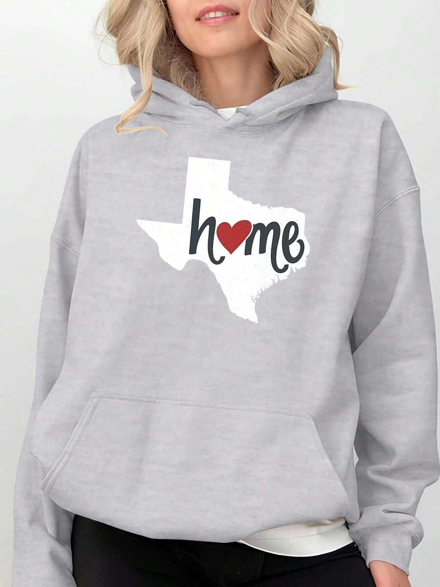 Texas Home A Heartfelt State Symbol Womens Hoodies Black Grey Red ...