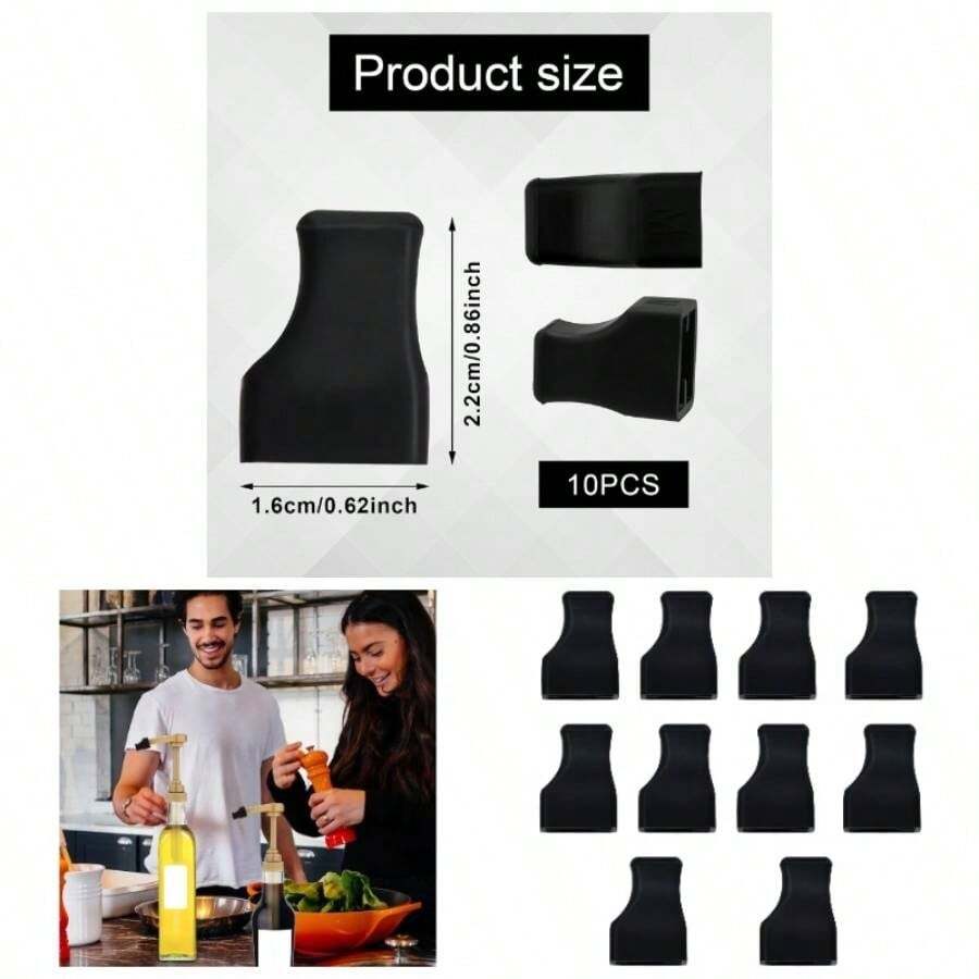 10pcs Coffee Syrup Pump Tip Covers, Black Rubber Syrup Caps Portable ...