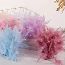 1Meter 4-6 Inch Wide Artificial Turkey Feathers Trim Ribbon, Fluffy ...