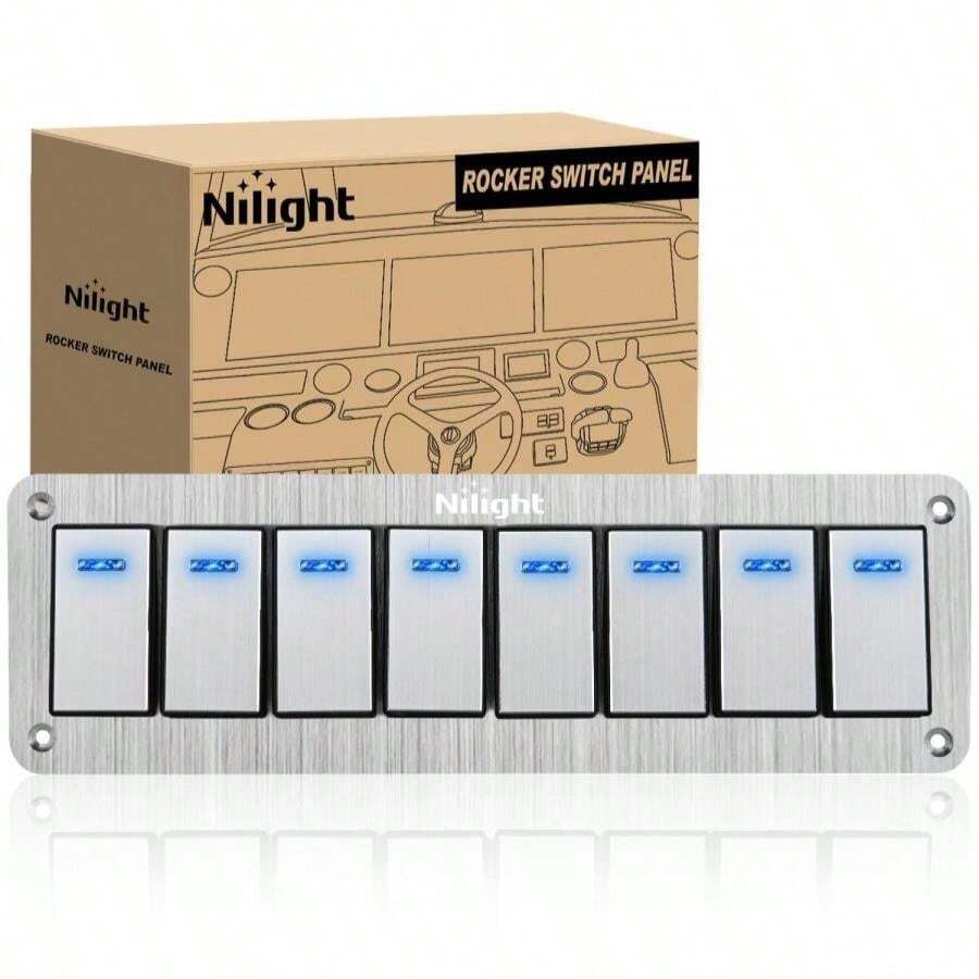 Nilight 90106B 2 Gang Rocker Switch Panel 5 Pin On Off Pre-Wired Rocker ...