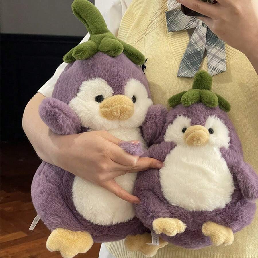 1pc Cute Eggplant Penguin Plush Doll, Soft Penguin Stuffed Animal ...