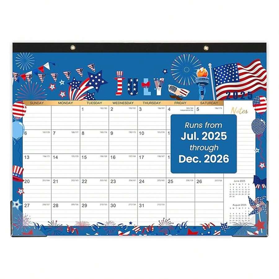 Desk Calendar 2025-2026 - July 2025 - December 2026,18 Monthly Desk ...