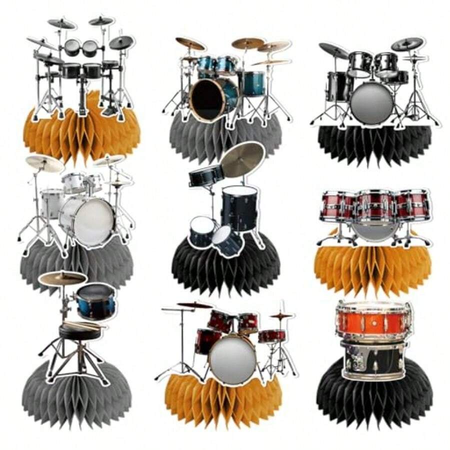 D9 PCS Drum Honeycomb Centerpieces Table Decorations Drum Table ...