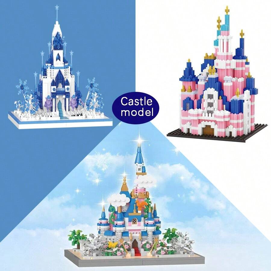 1000+ Pcs Ancient Architecture Castle Building Blocks, DIY Ice ...