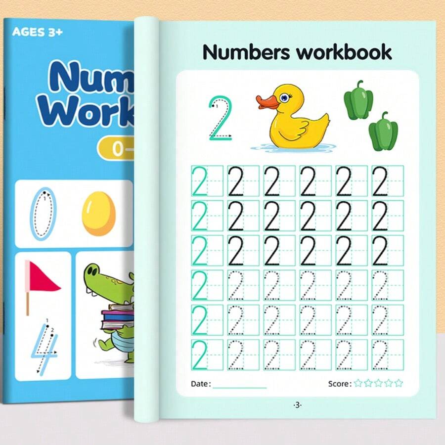 1pc - 2025 New 48-Page Number Practice Workbook, Number Tracing ...