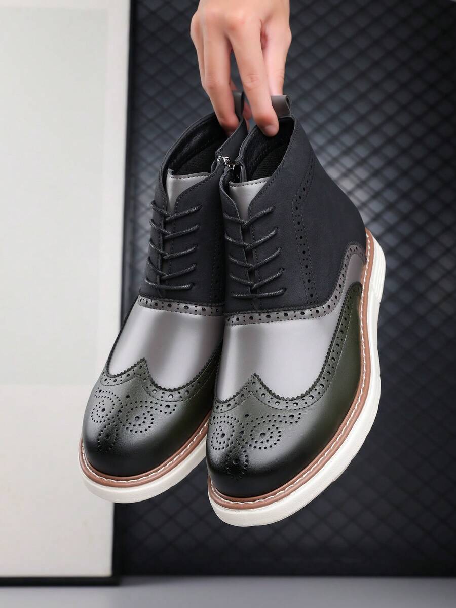 1 par de botas de negocios casuales de moda con cordones, suela de EVA ...