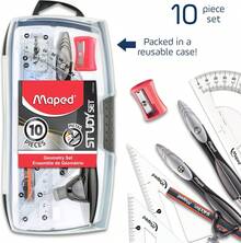 10-Piece Advanced Geometry Study Set - Precision Math Tool Set With ...