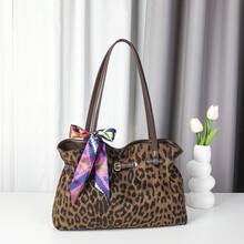 Modische Retro Leoparden Muster Shopper Tasche, Große Kapazität Pendler ...