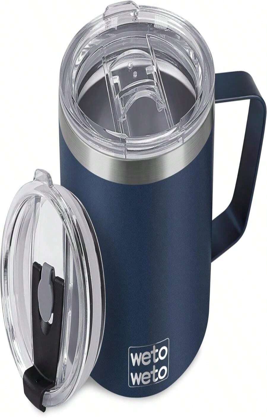 WETOWETO 14 Oz Coffee Mug, Vacuum Insulated Camping Mug With Lid ...