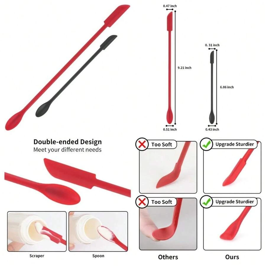 Mini Spatula Silicone Spatula Set - Cuttte 2pcs Small Makeup Scrapers ...