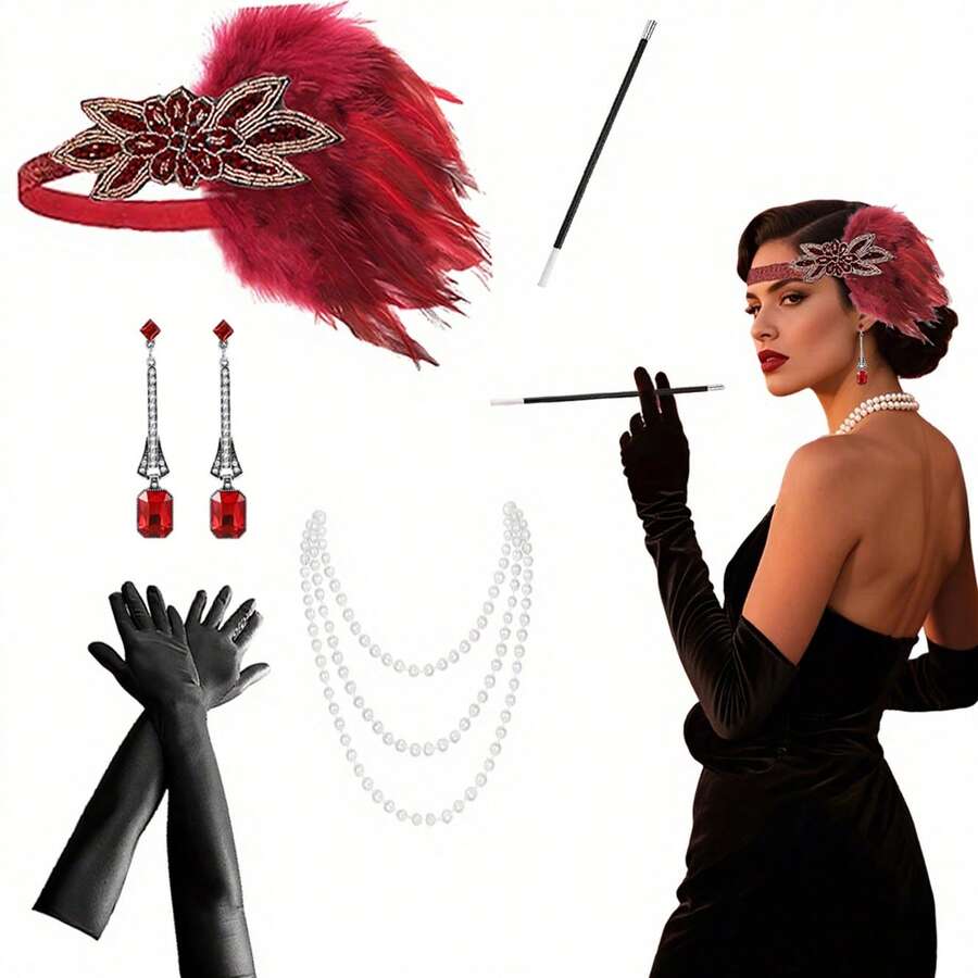 Conjunto de 5 peças de acessórios estilo vintage dos anos 1920 ...