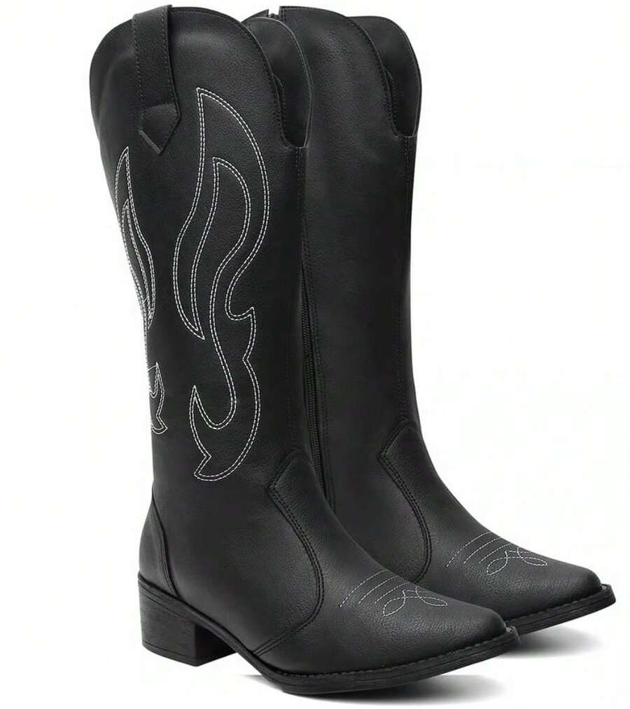 Bota Texana Feminina Estilosa Confortável Festa Country Bordado Feriado ...