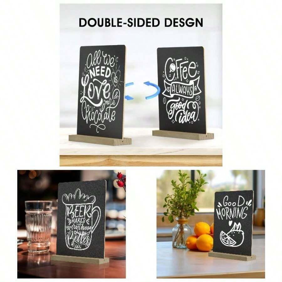 Desktop Chalkboard Sign 6x8 Inch Small Chalkboard Signs With Stand 2 ...