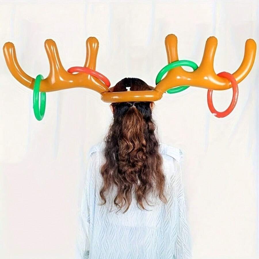 Inflatable Reindeer Antler Ring Toss Game - Adult Size For Christmas ...