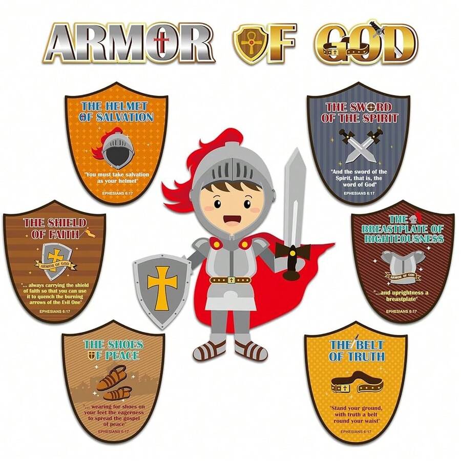 Gisgfim Armor Of God Bulletin Board Decorations Christian Bible Verse ...