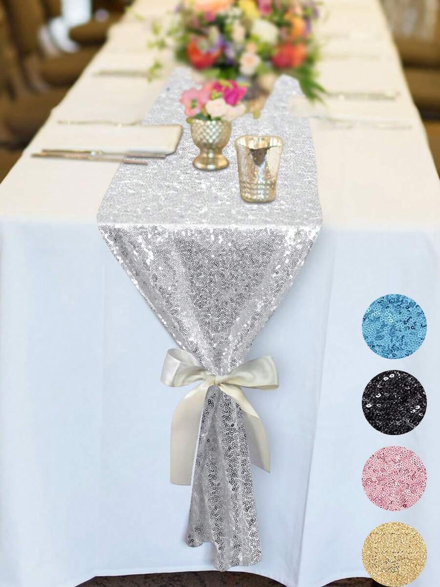 Sequin Table Runners Glitter Sequin Fabric Table Linens - Sparkly ...