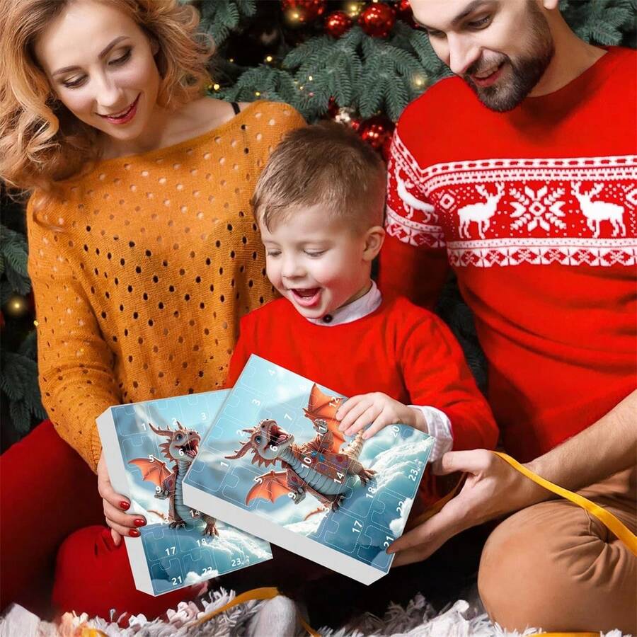 Christmas Advent Calendar 2025 Flat 2D Dragon Hanging Decoration 24 ...