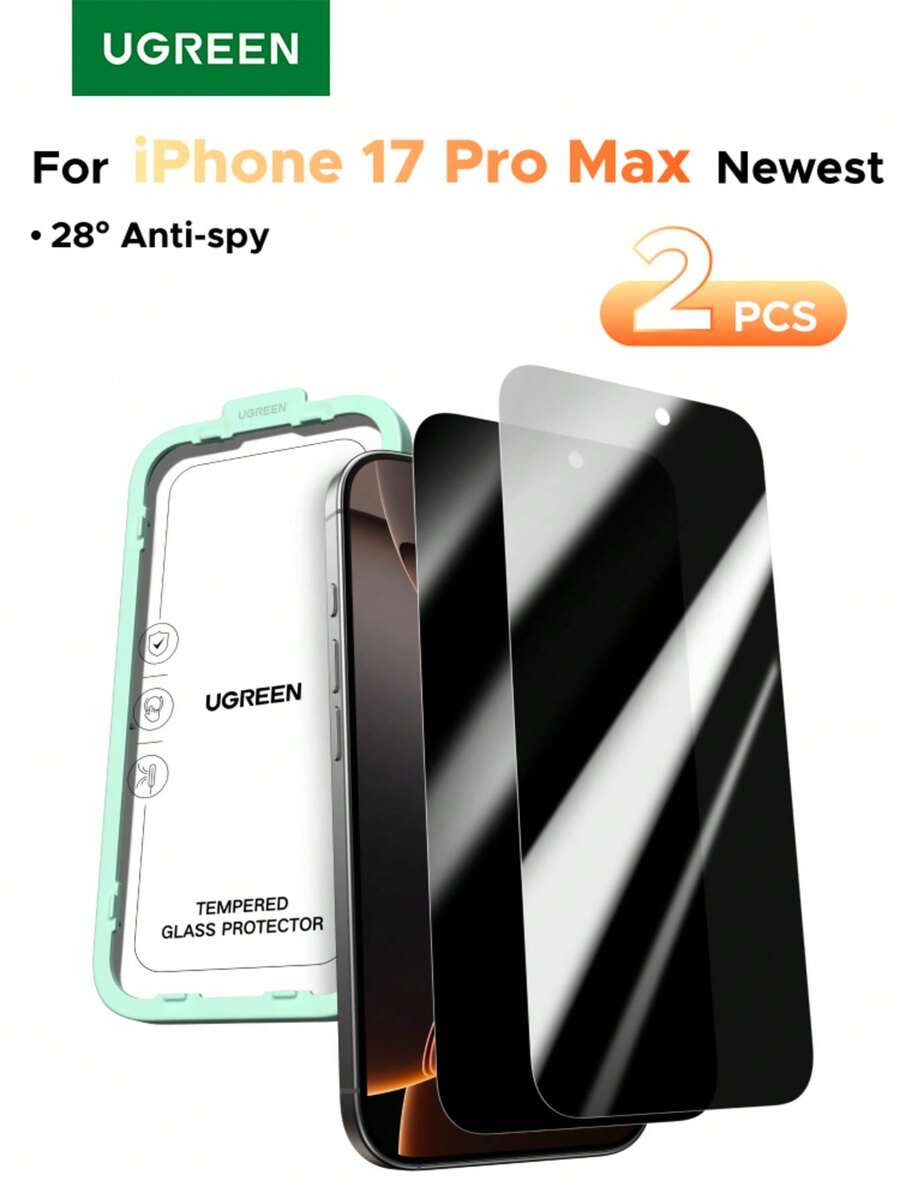UGREEN UGREEN 2PCS Privacy Screen Protector Borderless Full Screen Anti ...