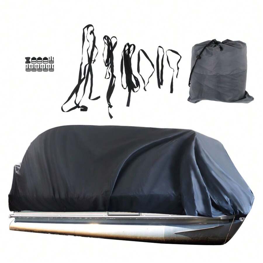 Gray 21-24FT Boat Cover Trailerable Heavy Duty Raeplacement For Pontoon ...