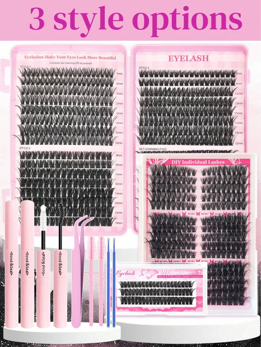 640/240/60PCS Lash Cluster Set, 2 Types Of 60D+80D+100D Lash Clusters ...