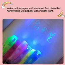 1/5pcs Invisible Highlighter Pen, Magic Invisible UV Pen ...