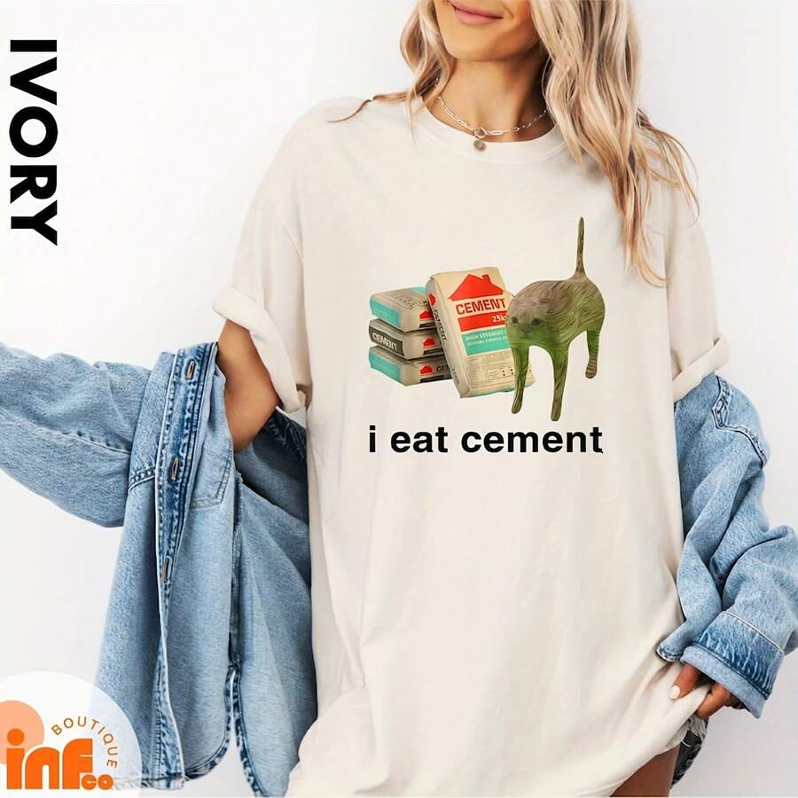 I Eat Cet Cursed Cat T-Shirt, Funny Cat Meme Shirt, I Eat Cet Funny Cat ...