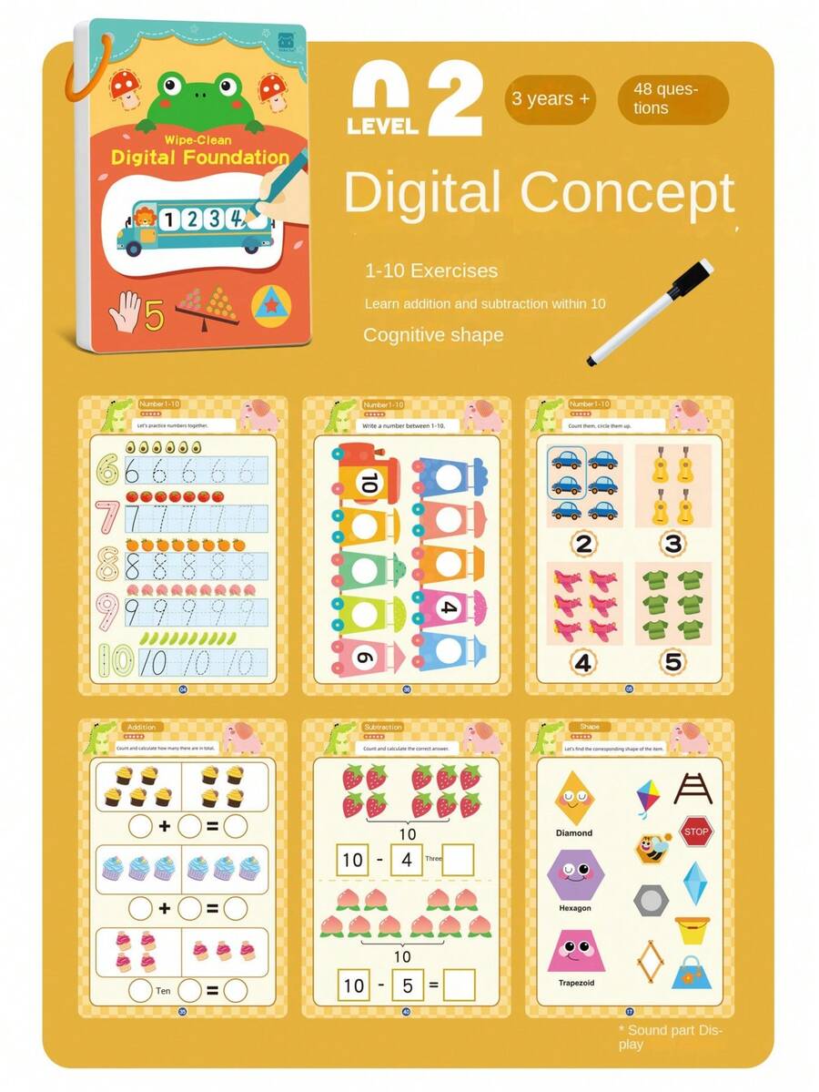 50-Page Reusable Handwriting Practice Workbook, Beginner's Basic Stroke ...