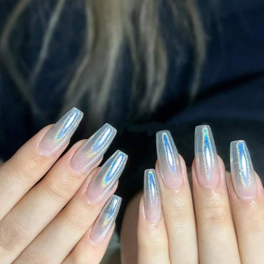 Laser Mirror Nail Powders Holographic Chrome Nail Powder Effect ...