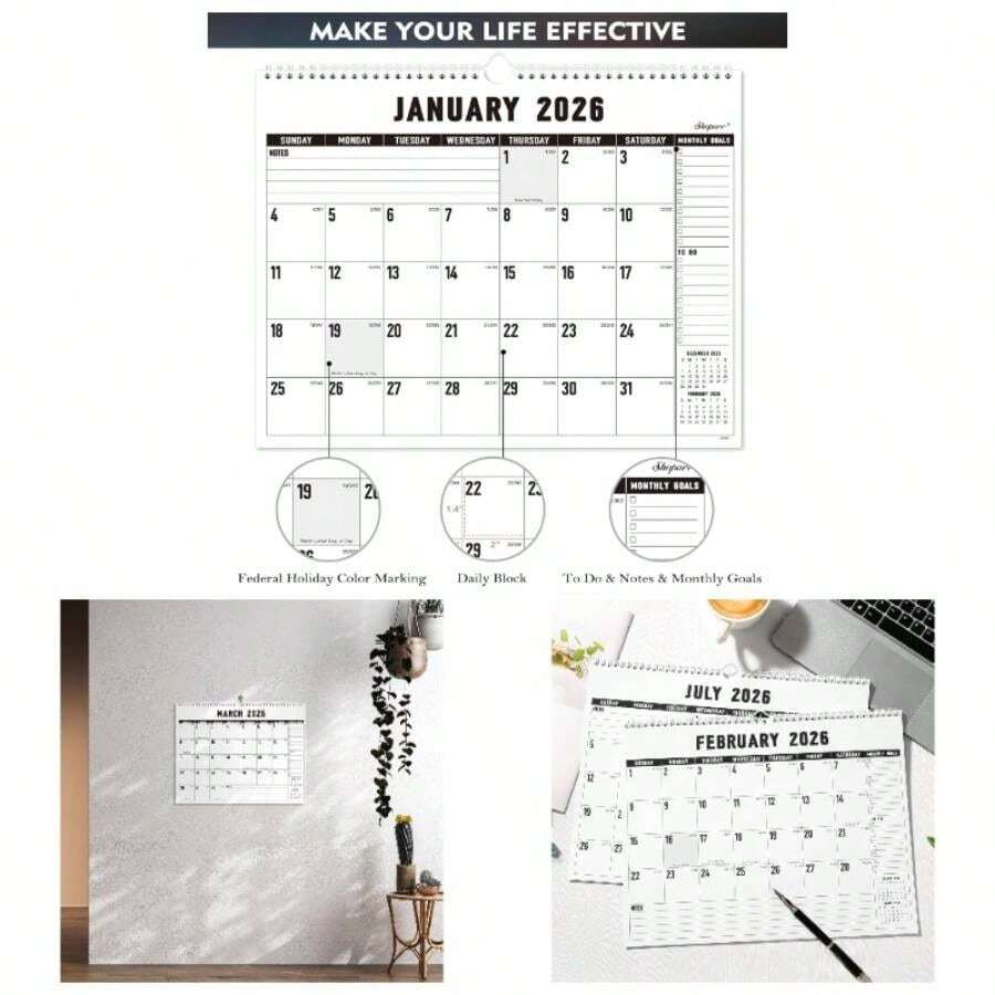 2026 Wall Calendar - 2026 Calendar, 15x 11.5 January. 2026 - December ...