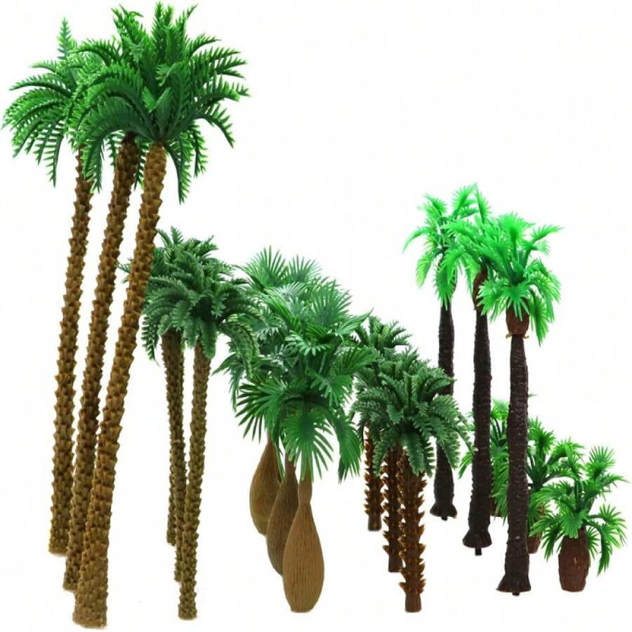 18pcs Artificial Miniature Trees Scenery Layout Model Plastic Tree ...