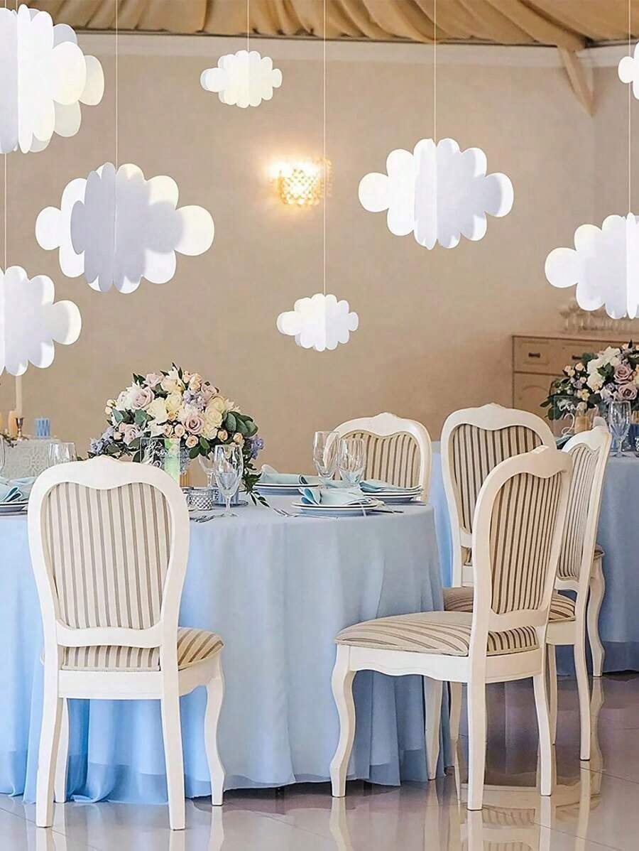 16pcs/Set 3D Cloud Shaped Ceiling Decoration, Felt Fake Cloud Hanging ...