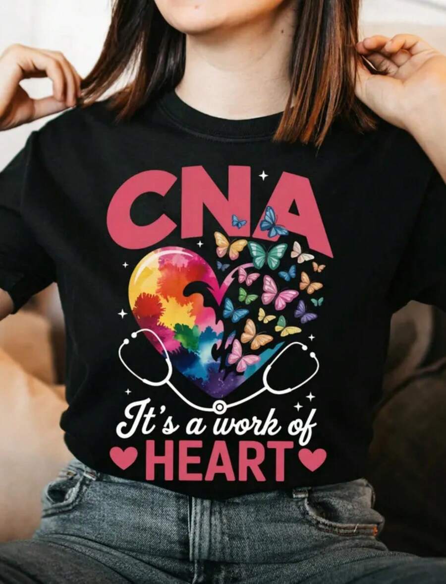 CNA It's A Work Of Heart PNG, Butterfly Heart CNA Sublimation, Nurse ...