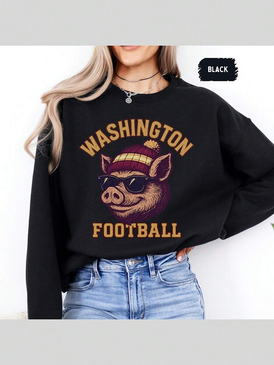 Retro Washington Football Sweatshirt, Vintage Football Crewneck, Sports ...