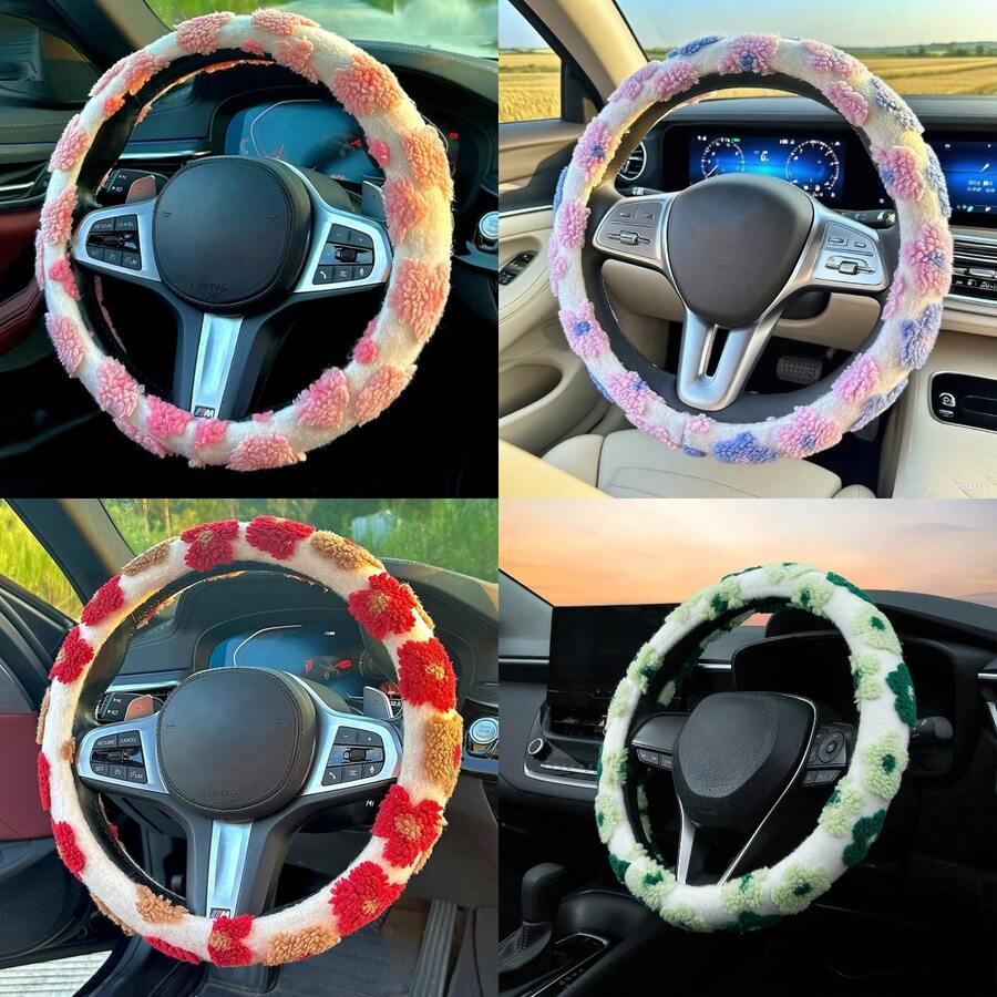 Steering Wheel Decorative Cover Protective Cover-Cute Plush Car ...