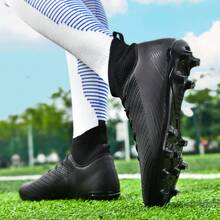 1 Pair Unisex Football Shoes, High-Top Pointed Toe, Outdoor/Indoor Turf ...