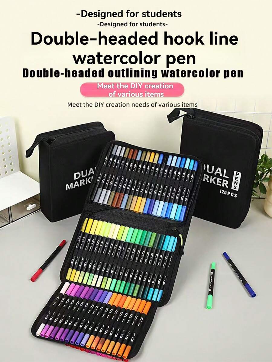 60/72/100/120 Colors Dual Tip Marker Pens, Colored Pencils, Watercolor ...