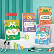 50-Page Reusable Handwriting Practice Workbook, Beginner's Basic Stroke ...