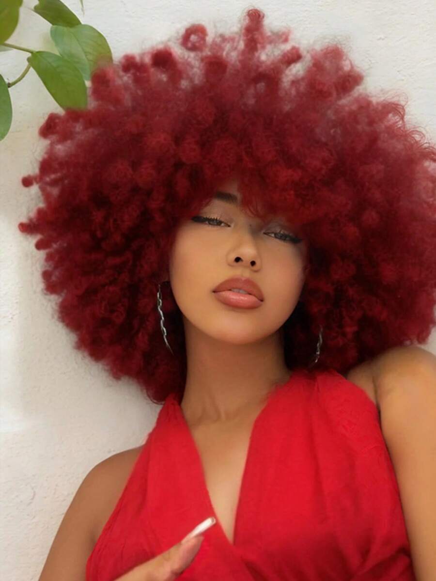 Afro Wigs For Women Short Curly Afro Kinky Wig 70s Bouncy Huge Fluffy ...