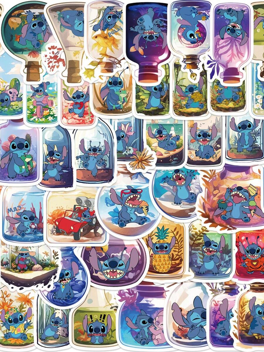 Disney 50pcs Bottle Stitch Stickers Stitch Party Favors Stitch Cartoon ...