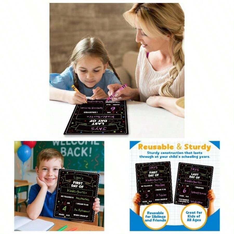 First Last Day Of School Chalkboard, Personalized Paper Back To School ...