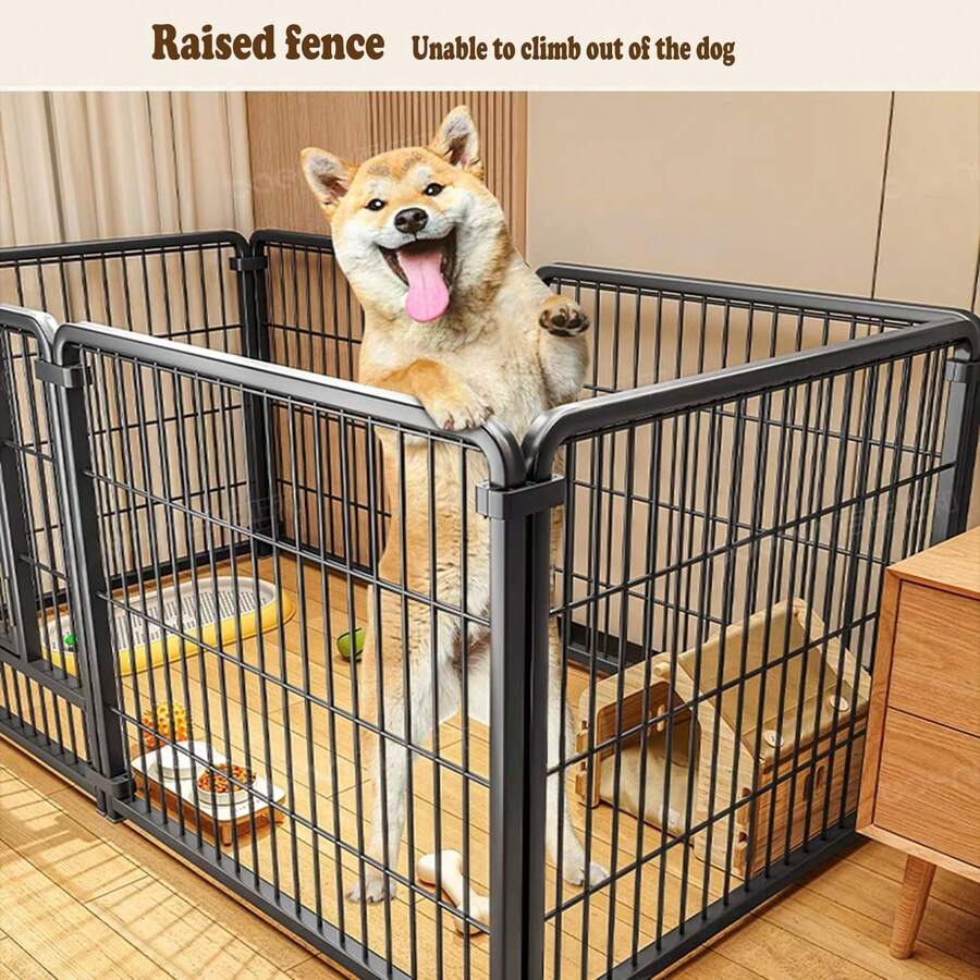 Fohouse Dog Playpen, 6-Panel 27 Pet Playpen With Door Anti-Rust ...
