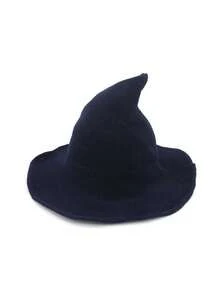 1pc Unisex Witch Hat, Foldable Knitted Pointy Wizard Hat For Halloween ...