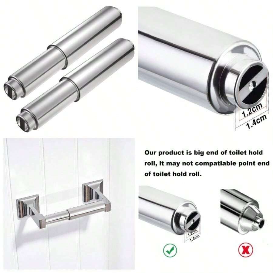 2 Pieces Universal Plastic Spring Loaded Toilet Paper Holder Roller ...