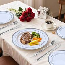 200 PCS Gold Plastic Plates, Disposable Party Plates Include Dinner ...