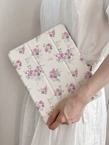 1 Stück rosa Schleife Blumen Tablet Hülle kompatibel mit IPad 7/8/9 ...