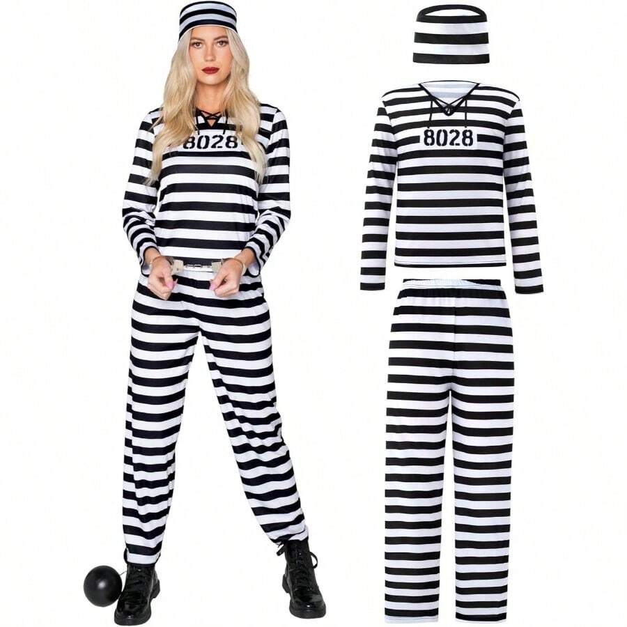 Halloween Prisoner Costume Women, Inmate Costume Women, Jail Outfit ...