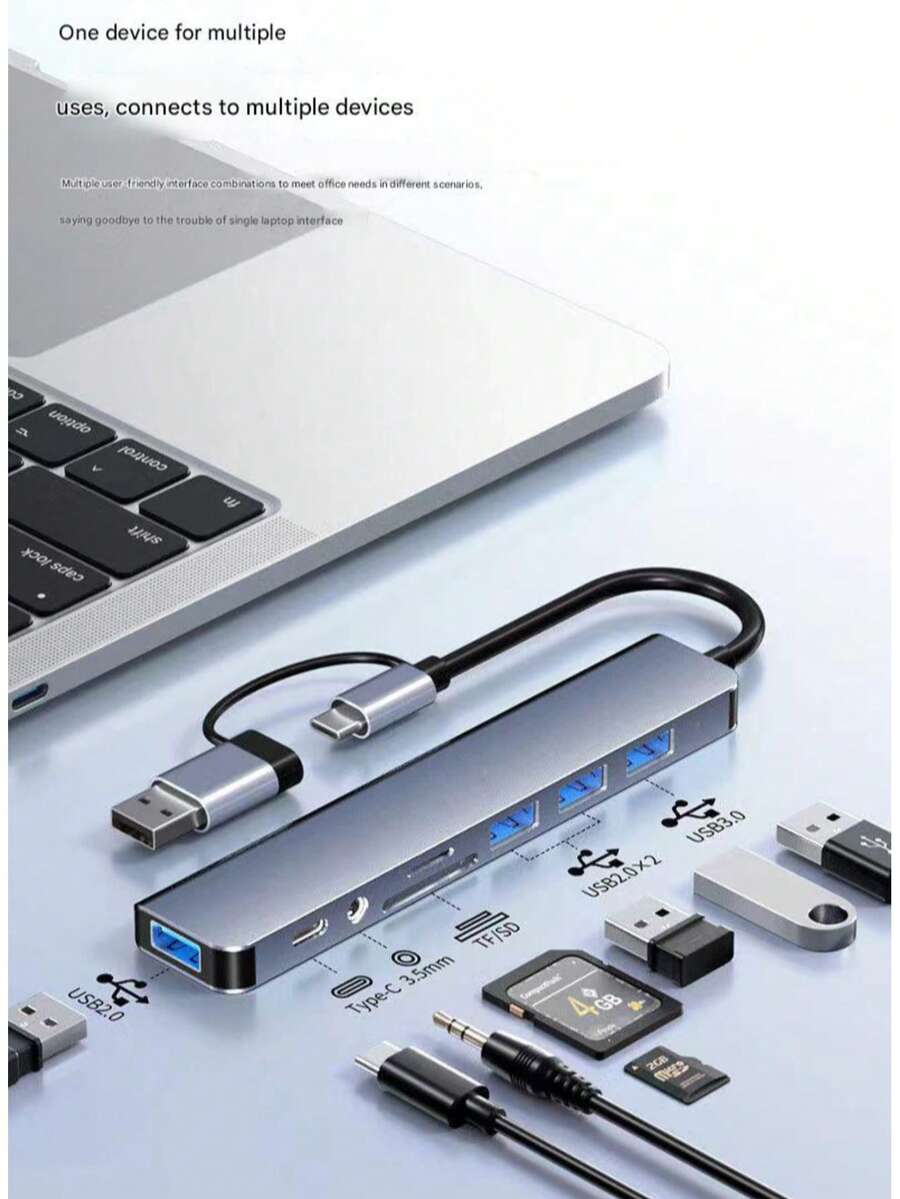 8-In-1 Expansion Hub, Type-C Ethernet Port, USB 3.0 Multi-Interface HUB ...