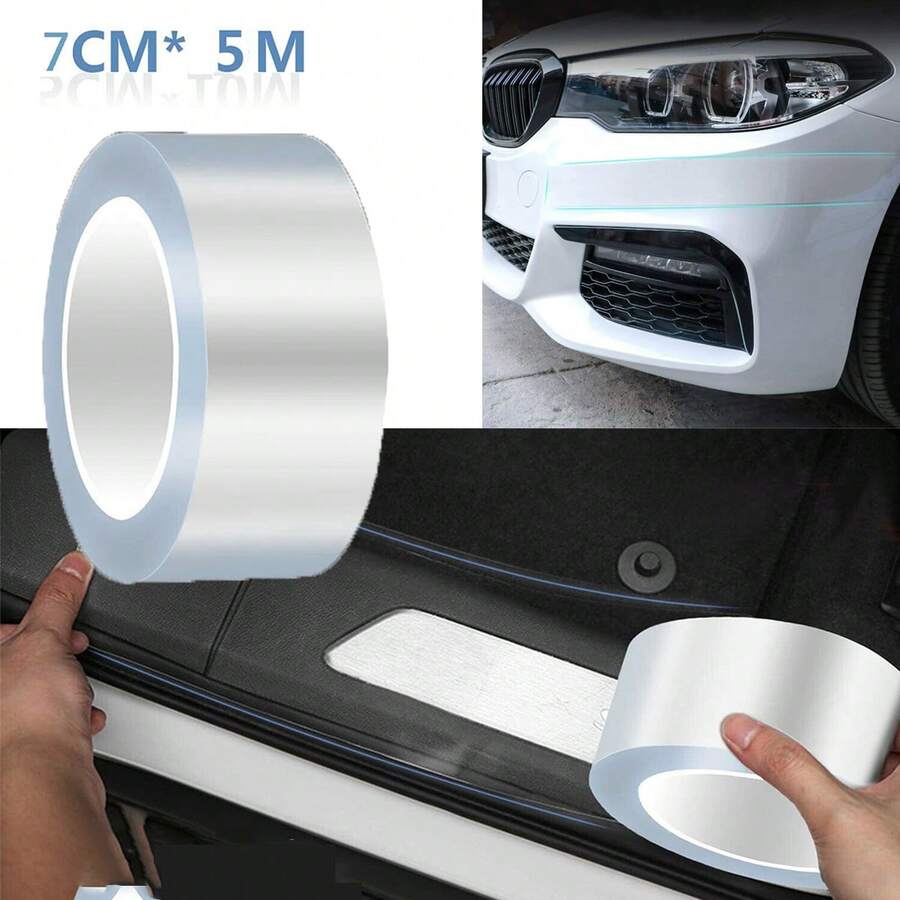 1pcs Transparent Car Door Edge Guard 7cm*500cm, Invisible Adhesive Anti ...
