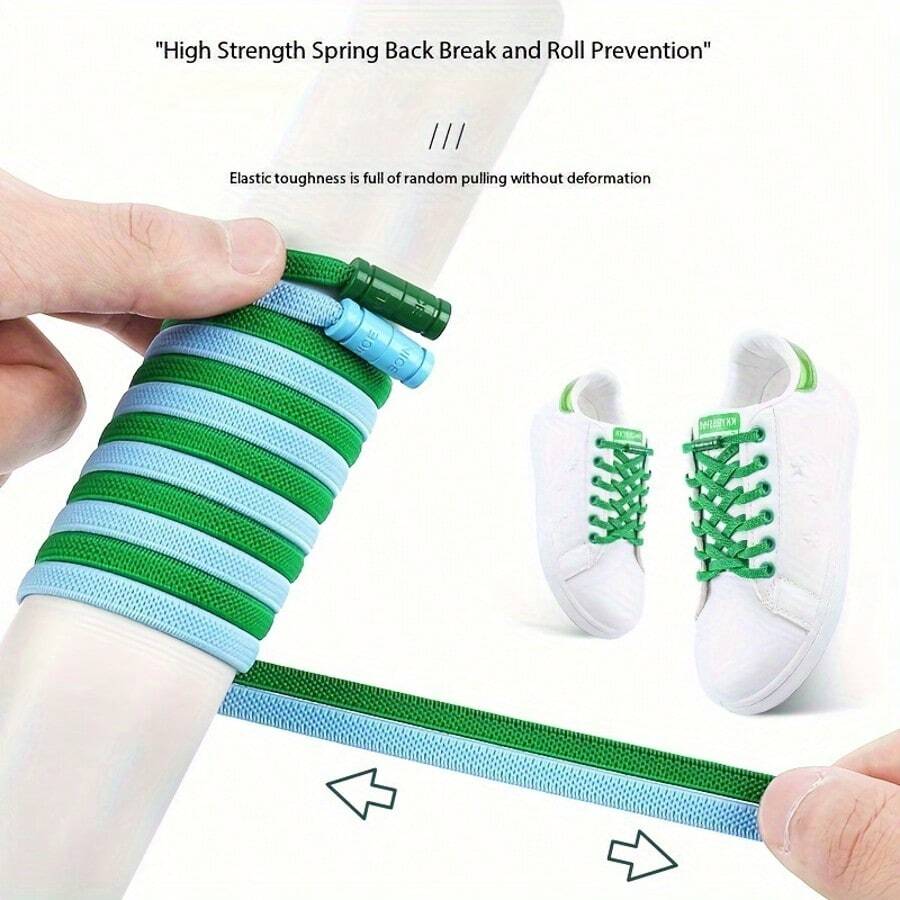 Elastic Untied Shoelaces, White Sodium Acetate Sports Shoelaces ...